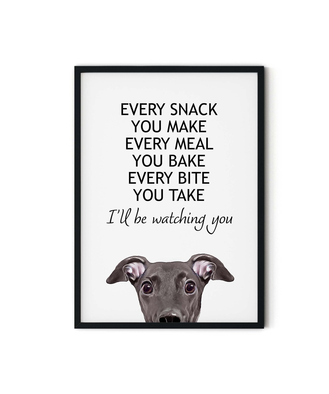 Cute, Cheeky, Hungry Peeking Grey Blue Italian Greyhound, Every Snack ...