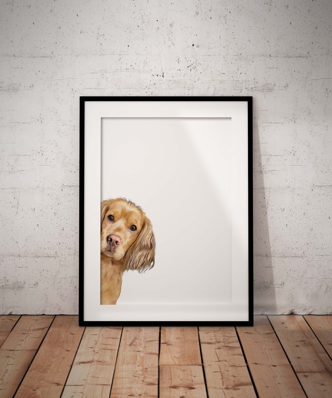 Peeking, Golden Working Cocker Spaniel Giclée Art Print, With Option of ...