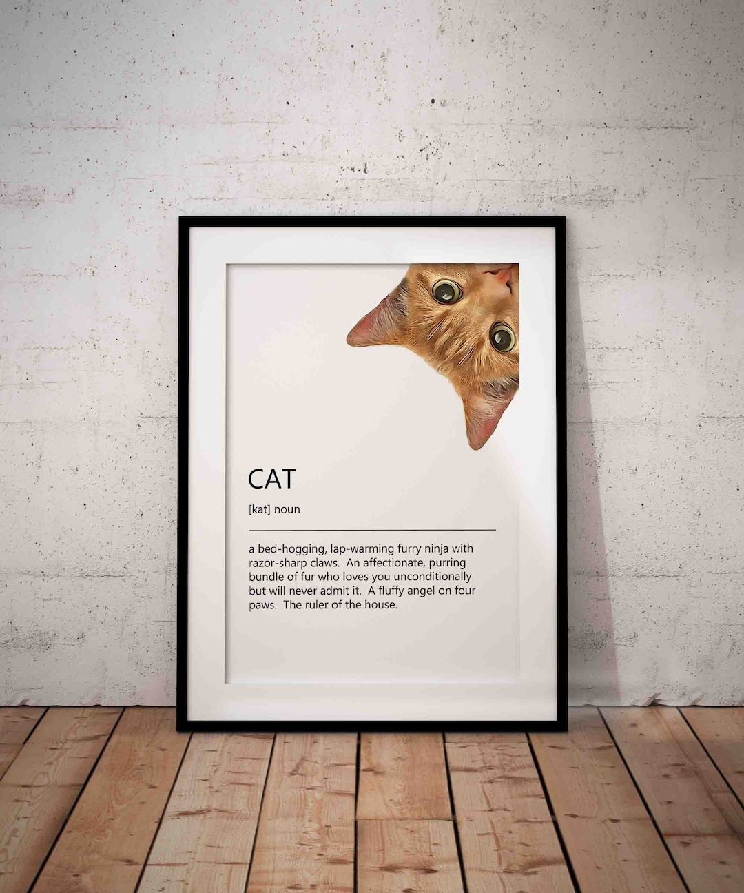 Peeking Ginger Cat Funny Definition Giclée Art Print, Other Layouts ...