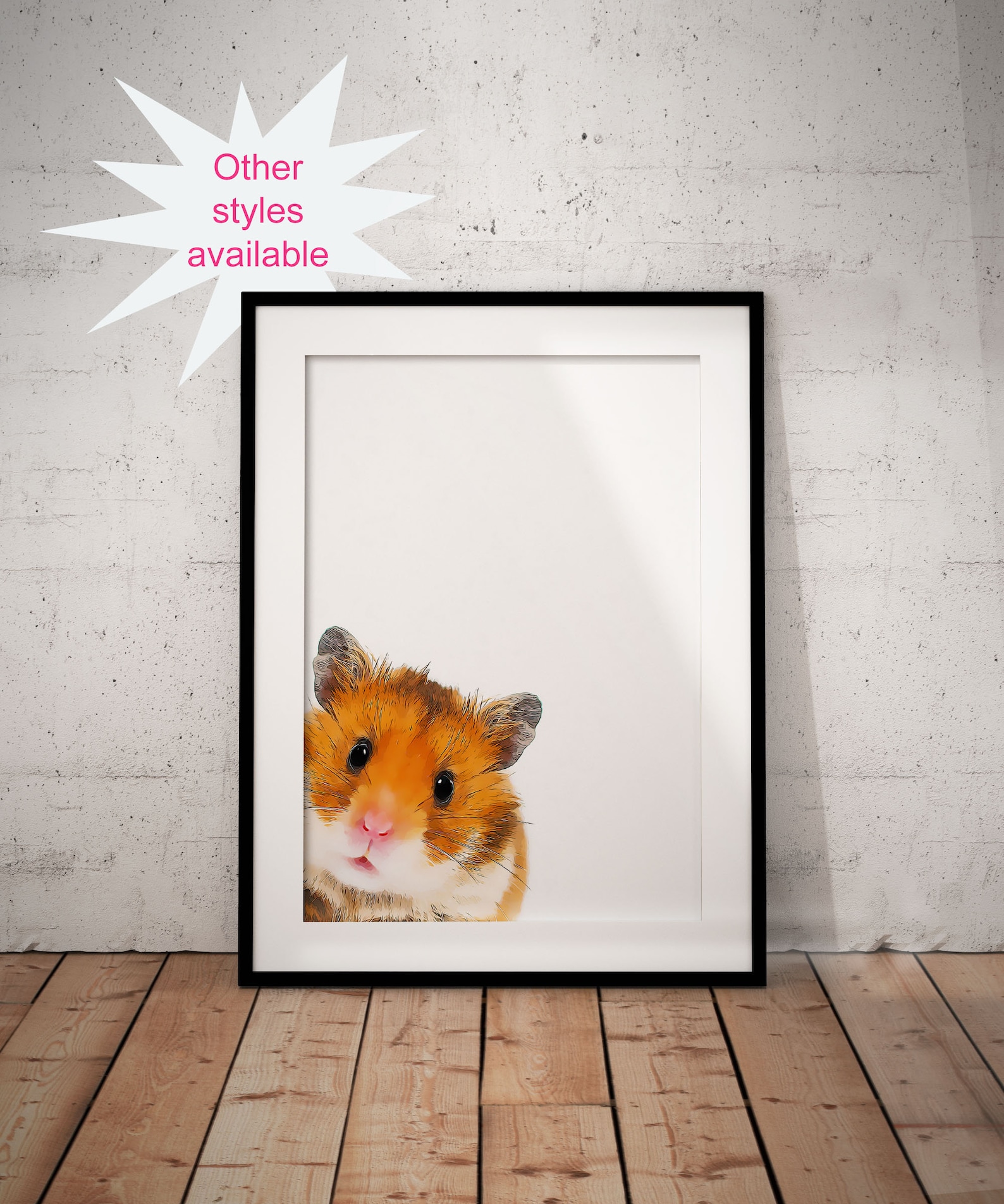 Cute Hamster Print, Cute Hammie Wall Art, Hamster Art, Cheeky Hammie ...