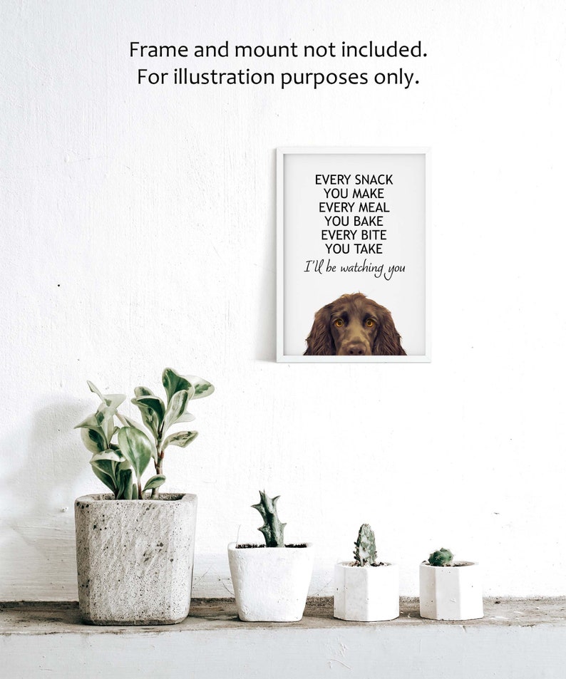 Chocolate Cocker Spaniel Art Print, Funny Dog Quote Giclée (UNFRAMED ...