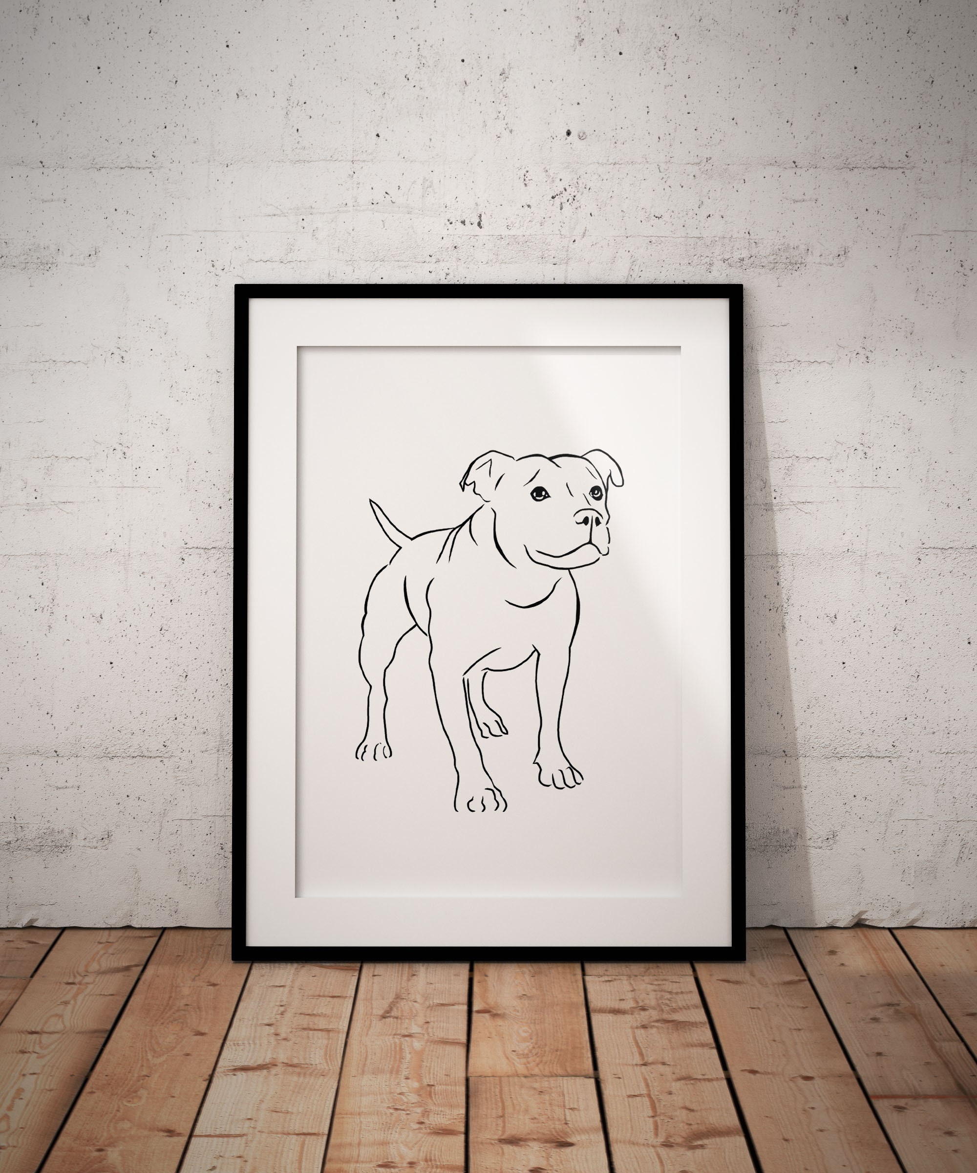 Staffordshire Bull Terrier Print Staffie Line Art Print - Etsy UK