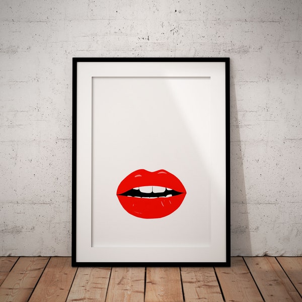 Lips Poster - Etsy UK