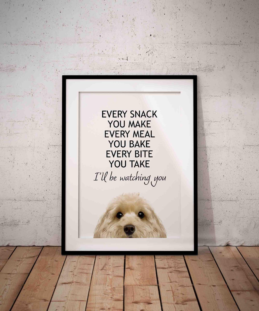 Unframed Peeking Cavapoo/poochon/cavapoochon Giclée Art Print, Every ...
