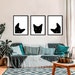 Peeking Black Cat Wall Art Set of 3 Prints UNFRAMED - Etsy