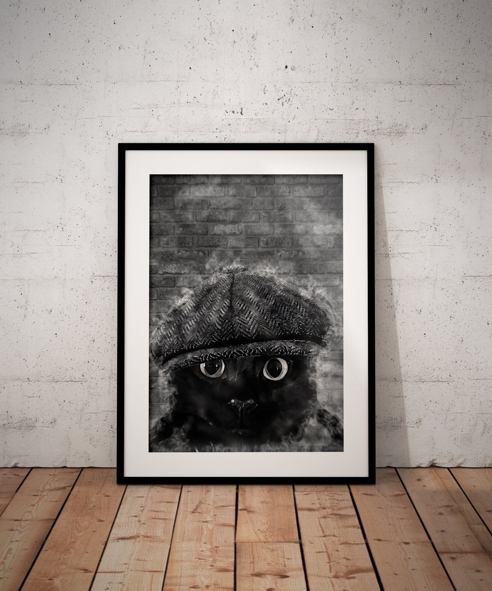 Peaky Blinder Cat Print Black Cat Wall Art Poster Art Print | Etsy