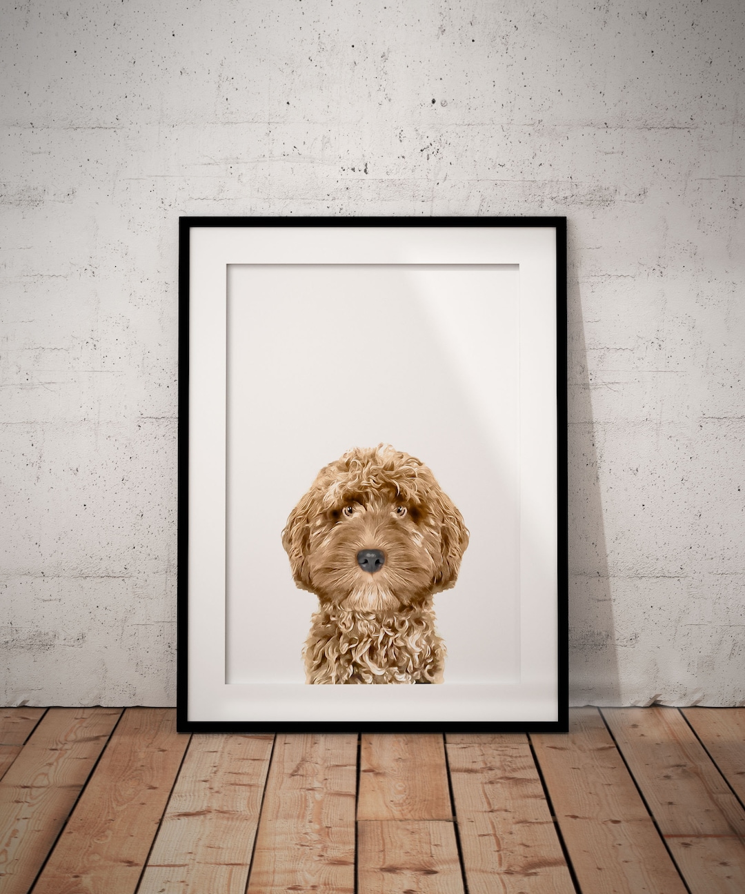 Golden Tan Cockapoo Giclée Art Print, Cockapoo With White Background ...