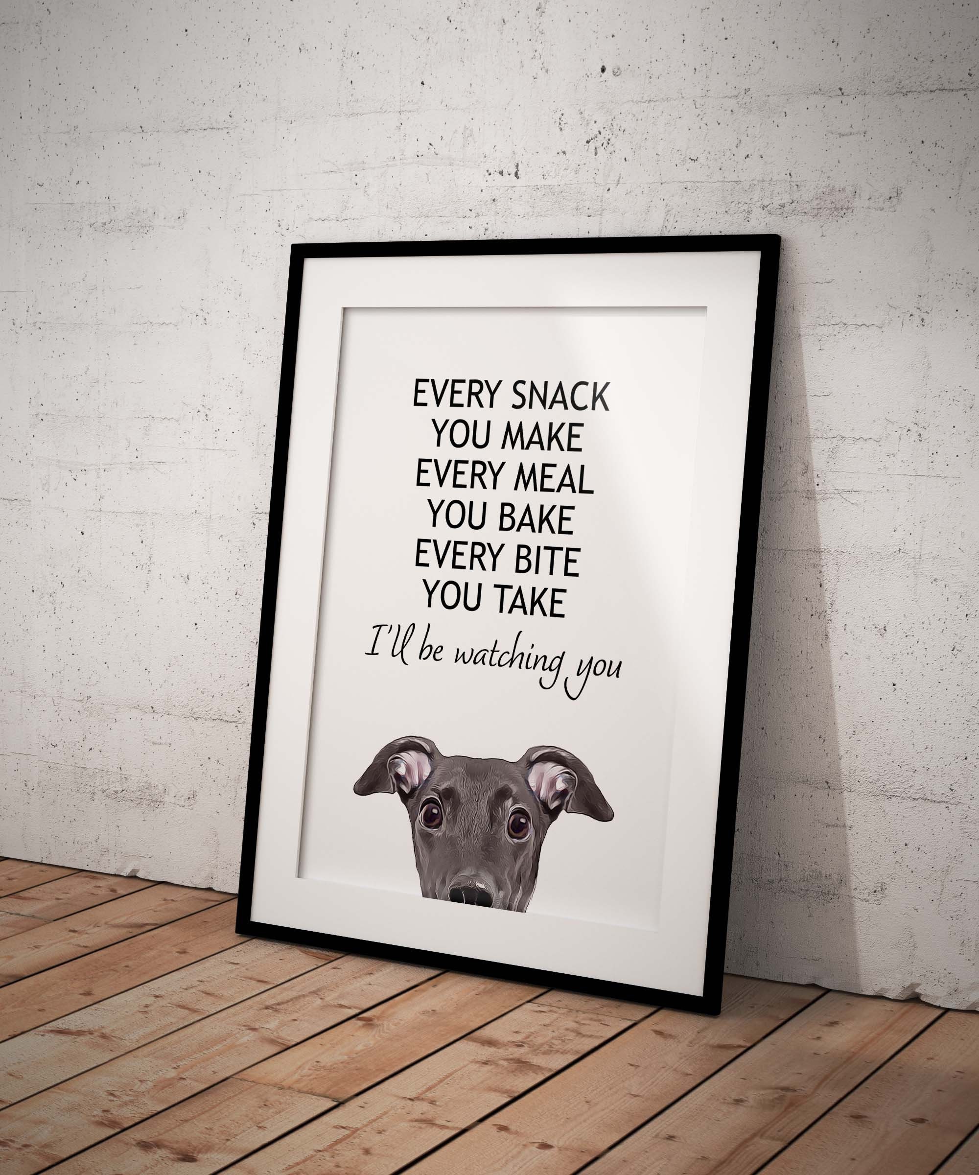 Cute, Cheeky, Hungry Peeking Grey Blue Italian Greyhound, Every Snack ...