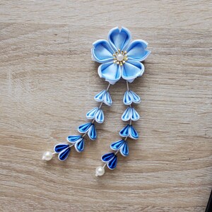 Kanzashi Cherry Blossom Sakura Flower Hair Clip Barrette With Tassels ...