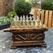 Handmade Wooden Chess Set With Metal Figures, Secret Key Lock Box - Etsy