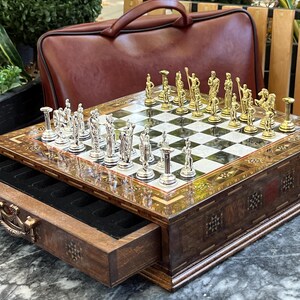 Unique Chess Set With Storage Premium Custom Chess Board Medieval Chess ...
