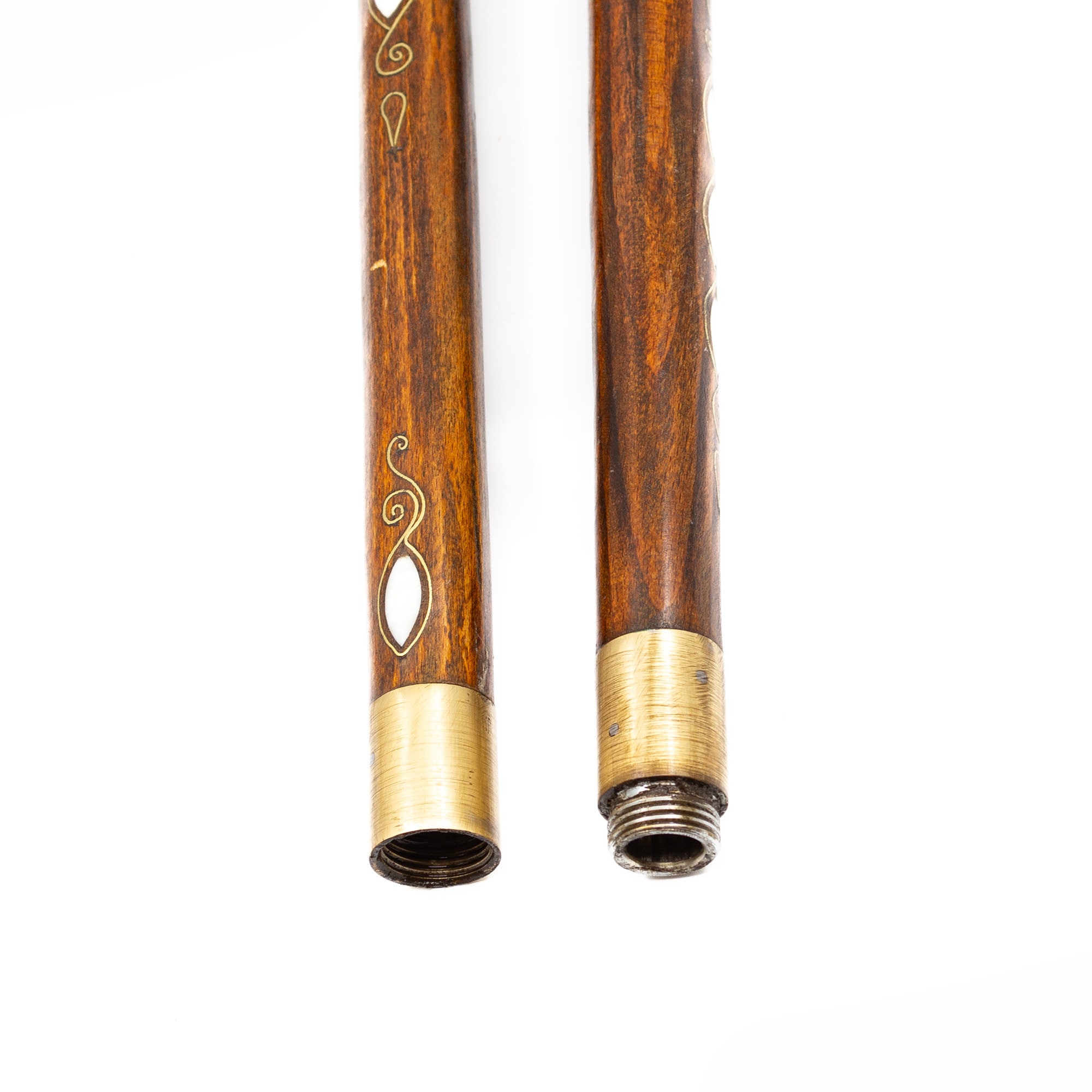 Wooden Walnut Walking Cane Mother of Pearl Inlaid Walking Stick ...