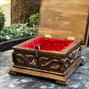 Hand Curved Chess Board With Storage Medieval Metal Chess Pieces ...