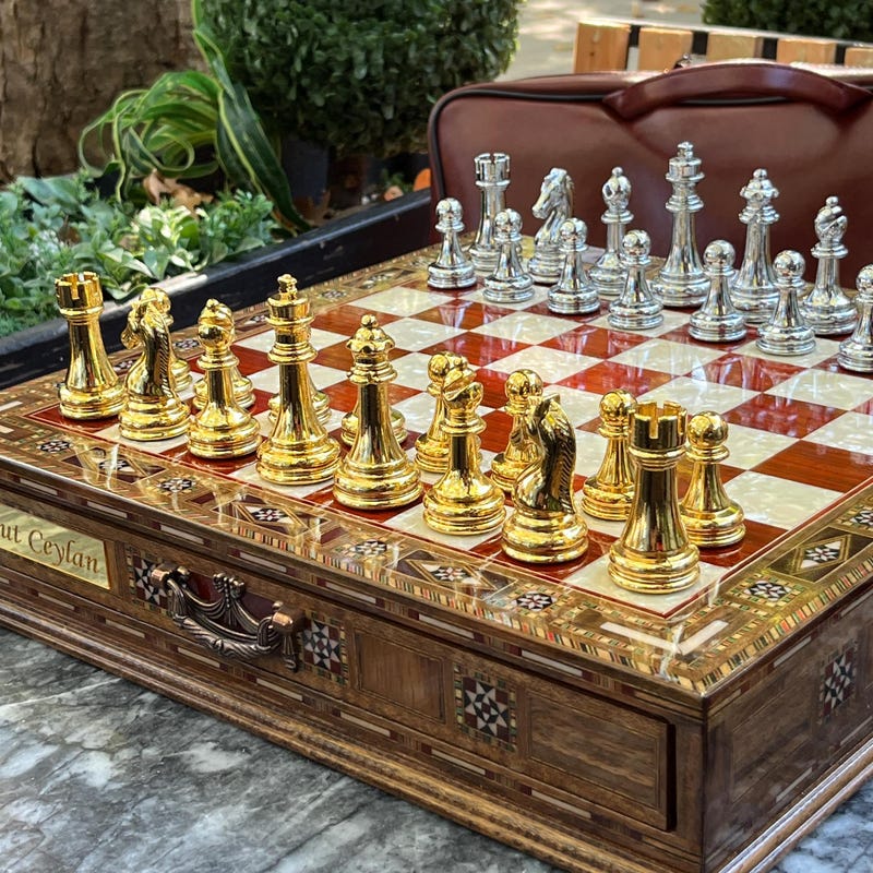 Antique Chess Set - Etsy