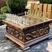 Handmade Wooden Chess Set With Metal Figures, Secret Key Lock Box - Etsy