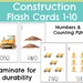 Construction Theme Flash Cards Number Practice Number 1-10 | Etsy