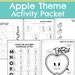 Apple Theme Pre K Activity Printable Numbers & Counting, Alphabet ...