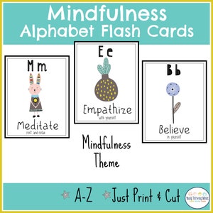 Mindfulness Alphabet Flash Card, Mindfulness Printable, Home School ...