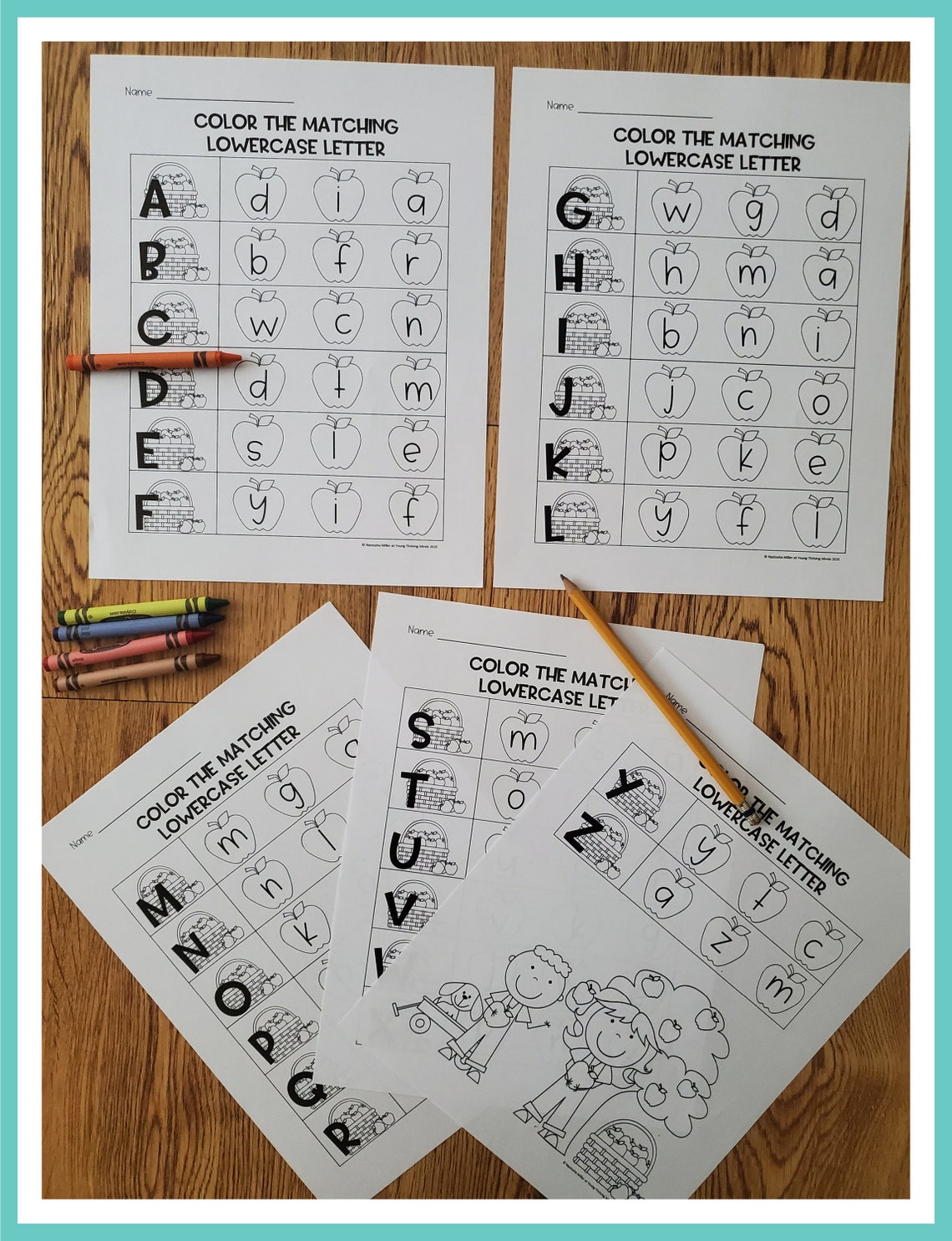 Apple Theme Pre K Activity Printable Numbers & Counting, Alphabet ...