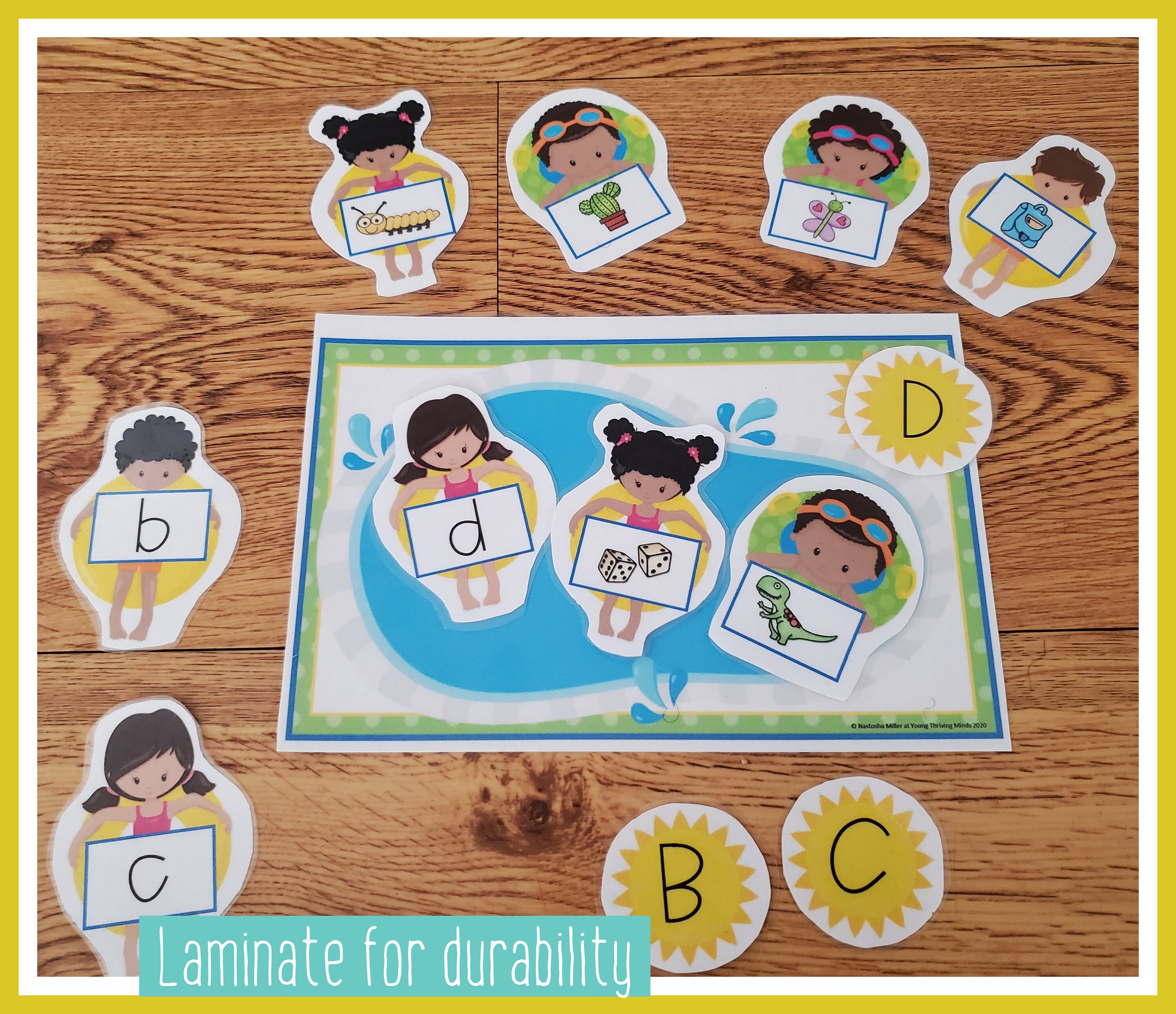 Alphabet & Beginning Sound Matching Activity, A-Z , Printable Alphabet ...