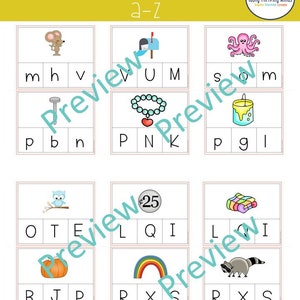 Alphabet & Beginning Sound Clip Card Activity, A-Z , Printable Alphabet ...