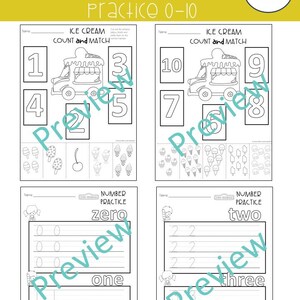 Preschool Pre K Kindergarten Numbers and Counting Math Bundle- Ice ...