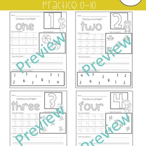 Preschool Pre K Kindergarten Numbers and Counting Math Bundle- BEACH ...