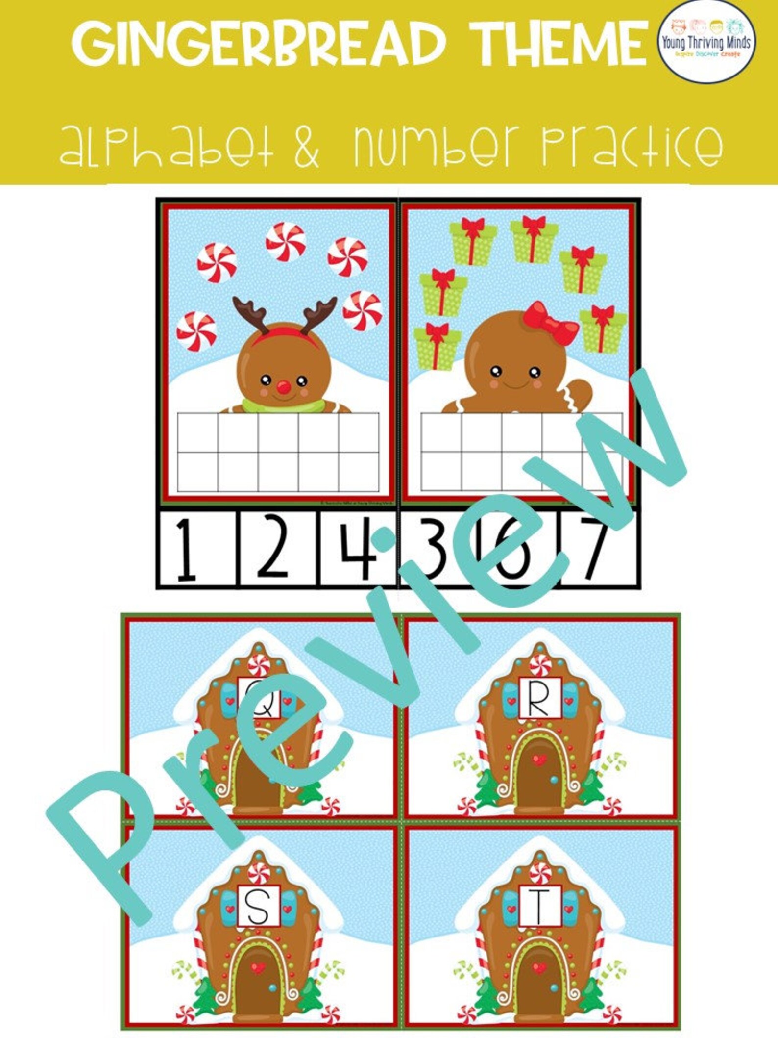 Printable Gingerbread Theme Preschool, Pre K, Kindergarten Activity ...