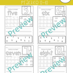 Preschool Pre K Kindergarten Numbers and Counting Math Bundle- BEACH ...