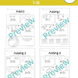 Adding Practice Preschool Printable- Numbers and Counting Preschool ...