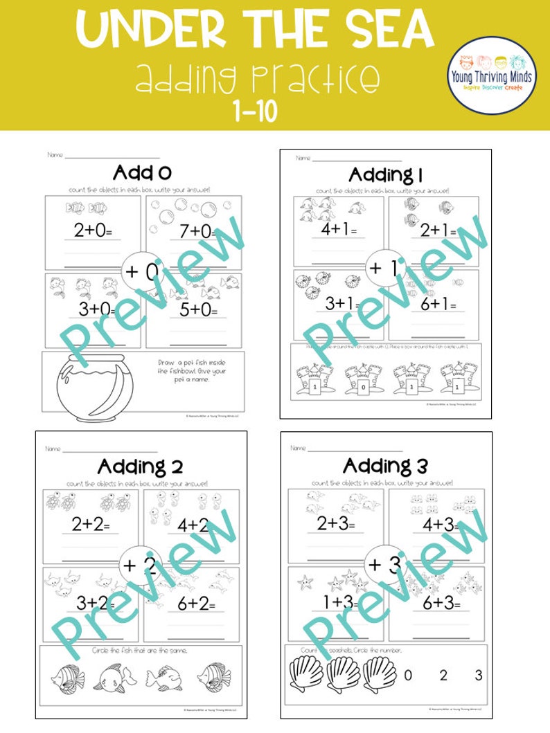 Adding Practice Preschool Printable- Numbers and Counting Preschool ...