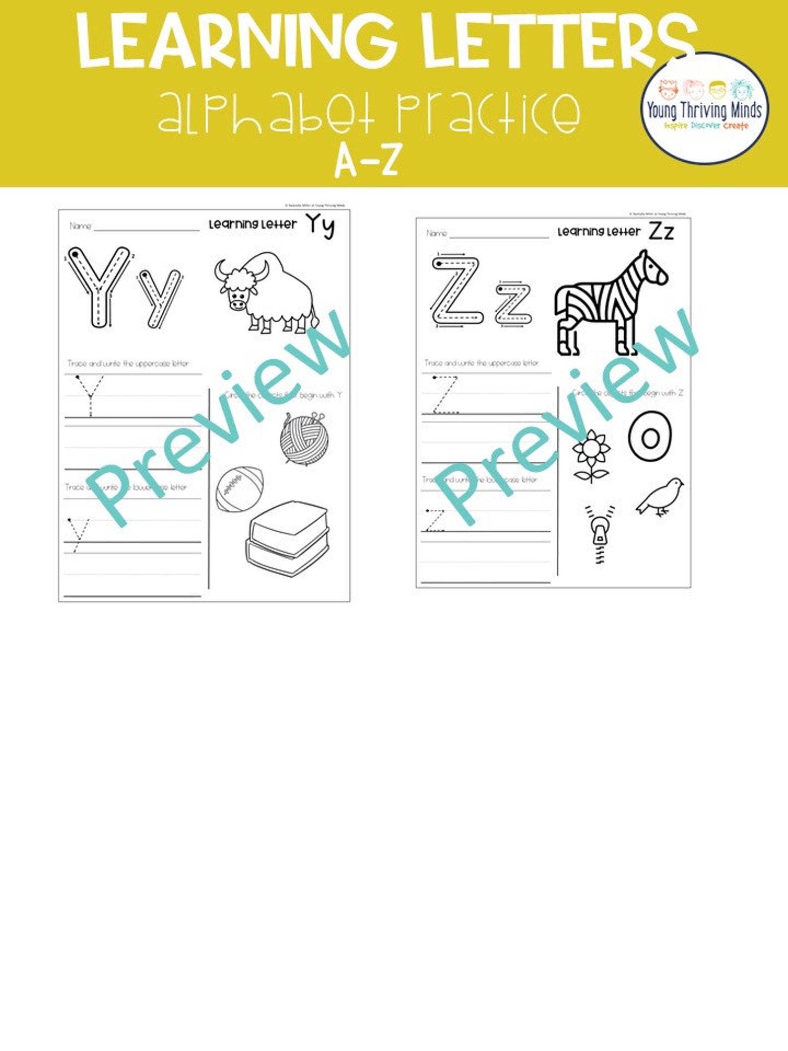Preschool Handwriting Worksheets/ Alphabet Writing Practice/ | Etsy