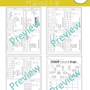 Preschool Pre K Kindergarten Numbers and Counting Math Bundle- BEACH ...