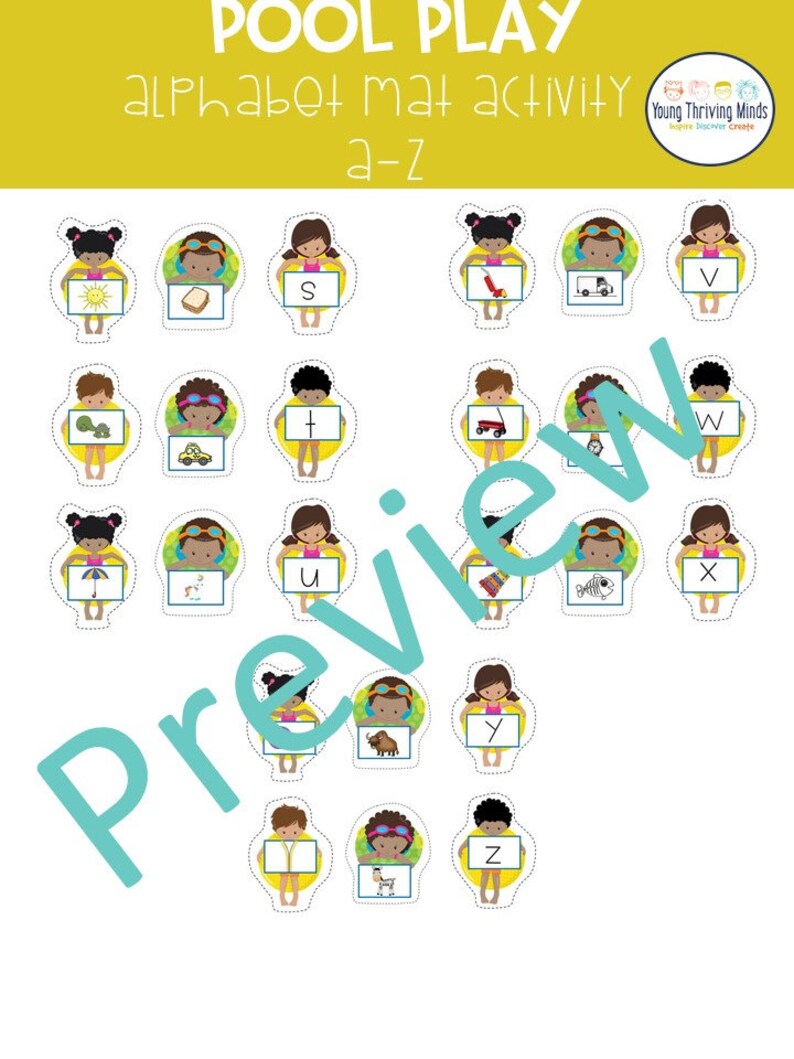 Alphabet & Beginning Sound Matching Activity, A-Z , Printable Alphabet ...
