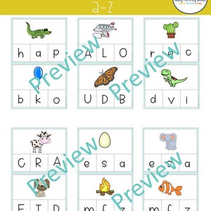 Alphabet & Beginning Sound Clip Card Activity, A-Z , Printable Alphabet ...