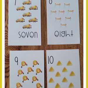 Construction Theme Flash Cards Number Practice Number 1-10 | Etsy