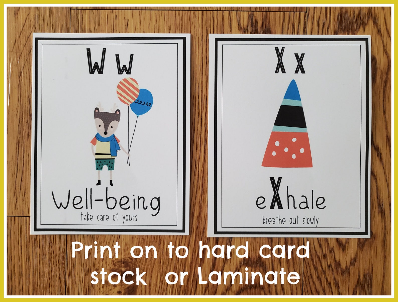 Mindfulness Alphabet Flash Card Mindfulness Printable Home - Etsy