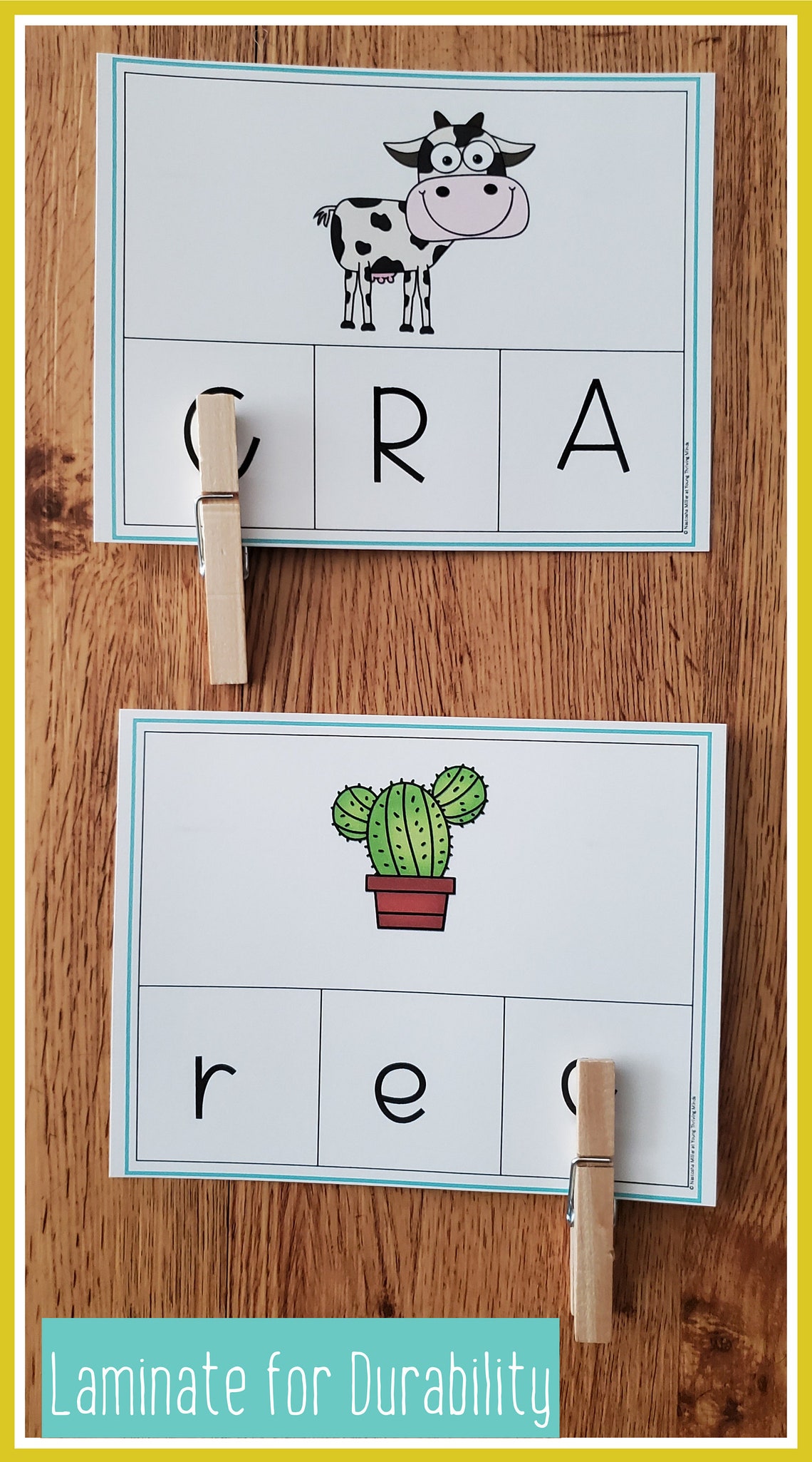 Alphabet & Beginning Sound Clip Card Activity A-Z Printable - Etsy