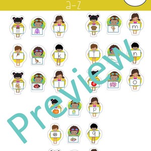 Alphabet & Beginning Sound Matching Activity, A-Z , Printable Alphabet ...