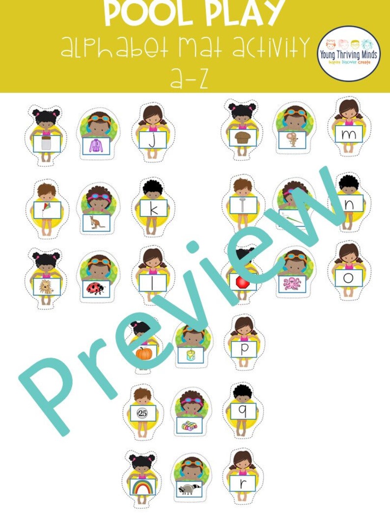 Alphabet & Beginning Sound Matching Activity, A-Z , Printable Alphabet ...