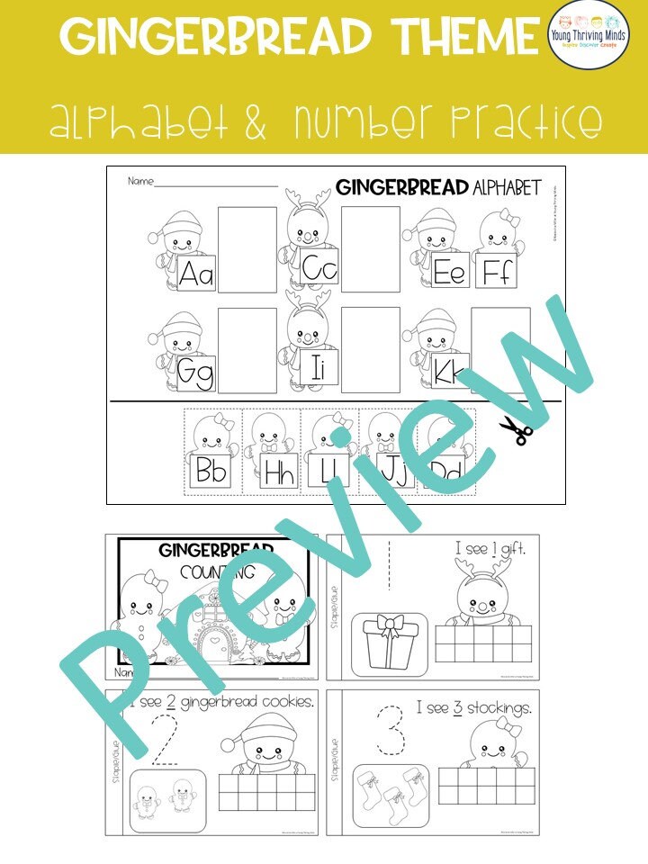 Printable Gingerbread Theme Preschool, Pre K, Kindergarten Activity ...