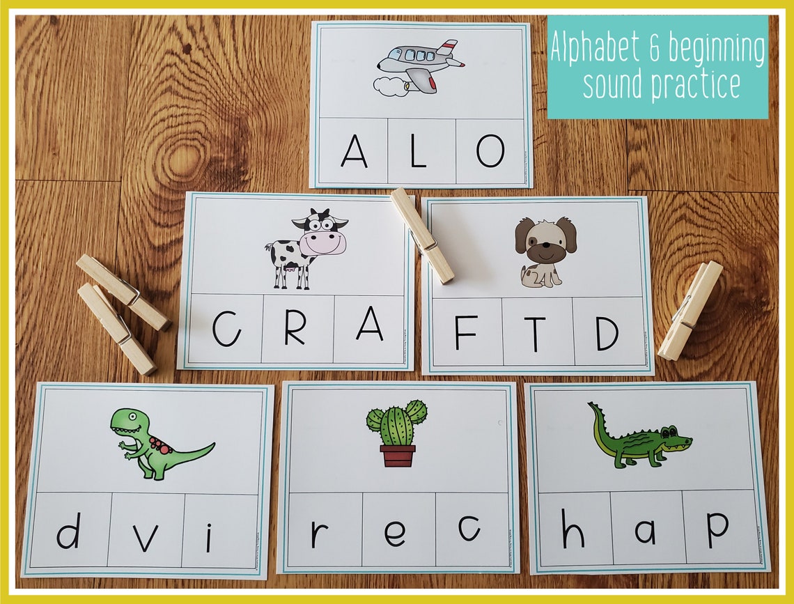 Alphabet & Beginning Sound Clip Card Activity A-Z Printable - Etsy