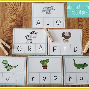 Alphabet & Beginning Sound Clip Card Activity, A-Z , Printable Alphabet ...