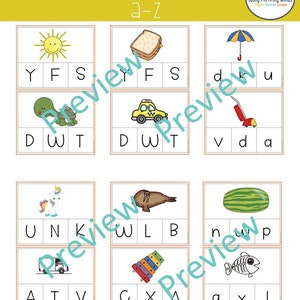 Alphabet & Beginning Sound Clip Card Activity, A-Z , Printable Alphabet ...