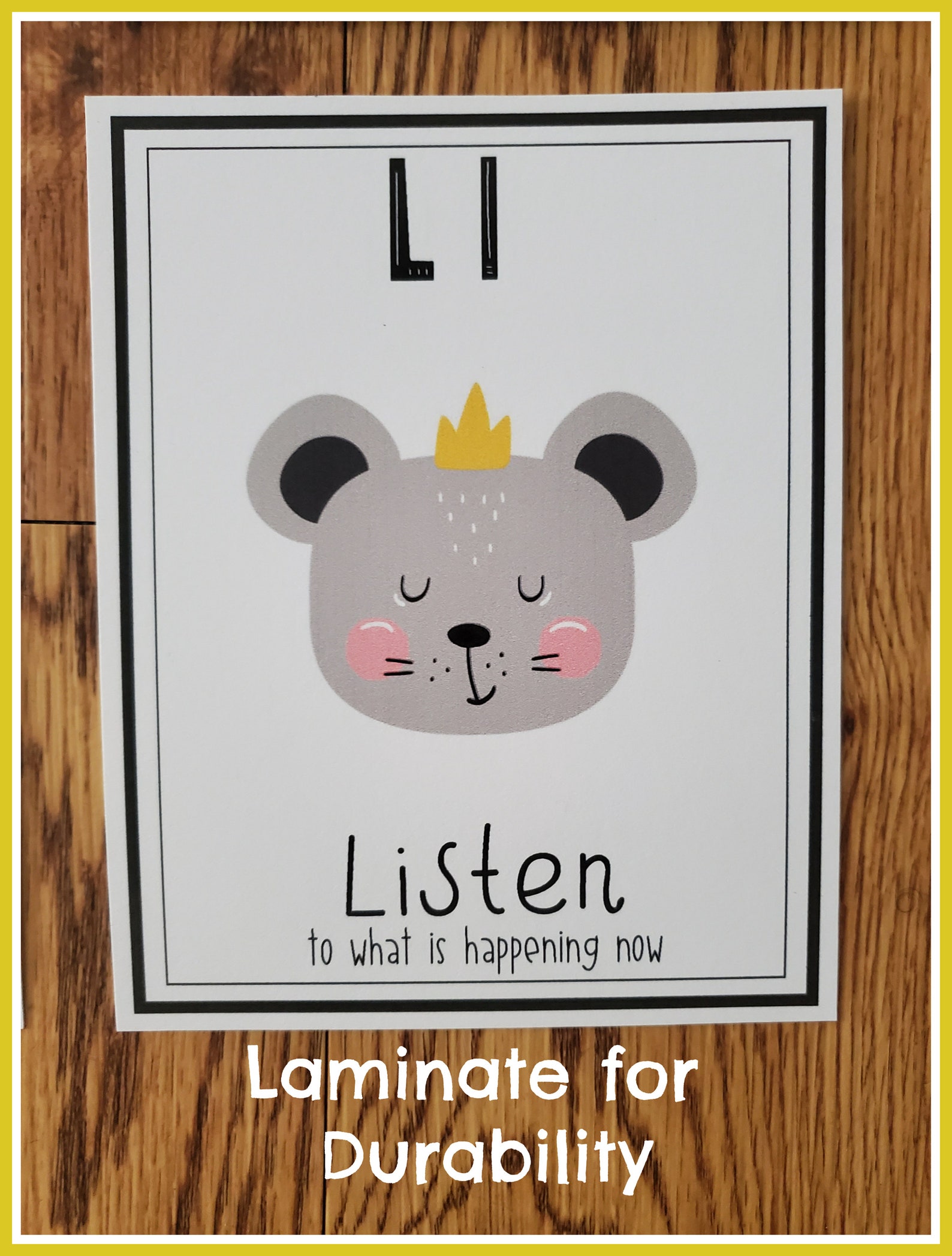 Mindfulness Alphabet Flash Card, Mindfulness Printable, Home School ...