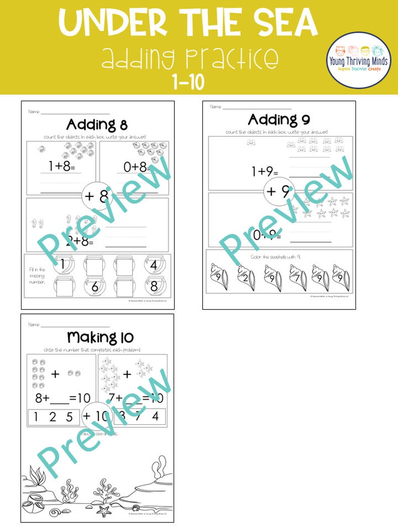 Adding Practice Preschool Printable- Numbers and Counting Preschool ...