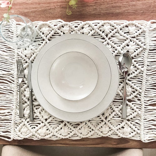 Macrame Placemat Cotton Rope Table Mat Macrame Mini Table - Etsy