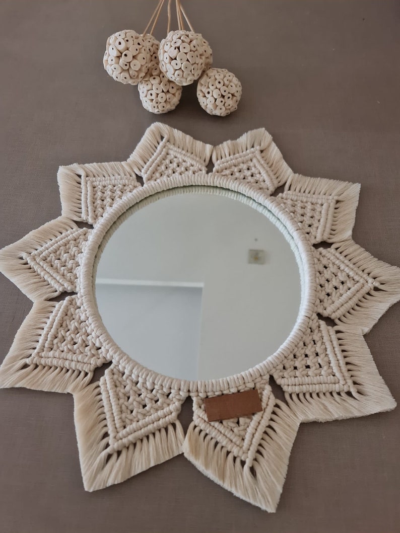 Large Macrame Mirror Macrame Round Mirror Wall Hanging - Etsy