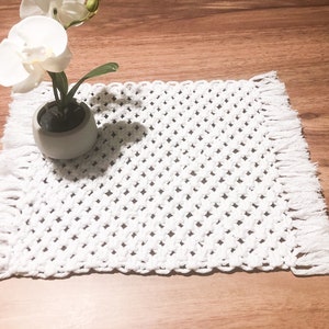Macrame Placemat, Cotton Rope Table Mat, Macrame Mini Table Runner ...
