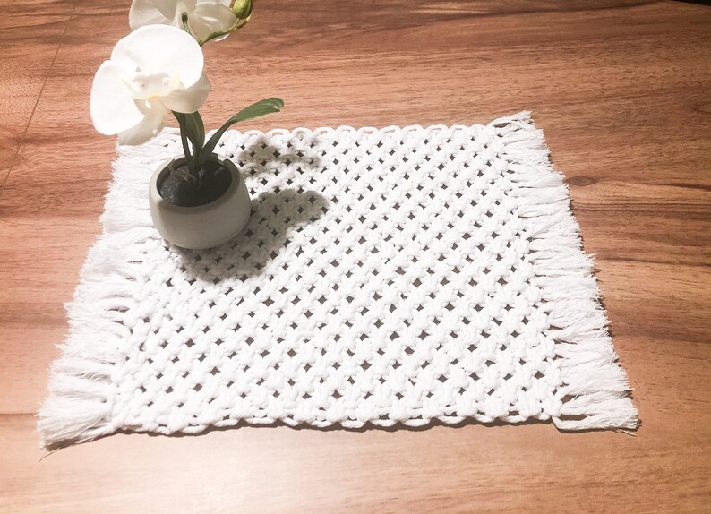 Macrame Placemat, Cotton Rope Table Mat, Macrame Mini Table Runner ...